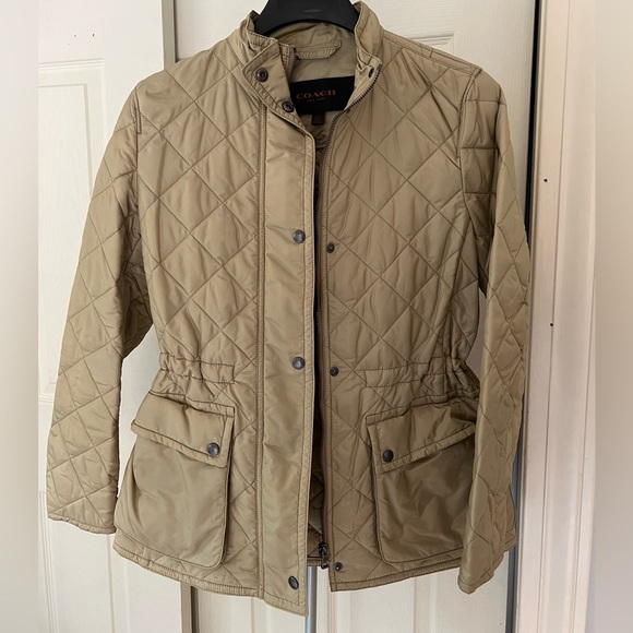 Coach | Jackets & Coats | Coach Lightweight Quilted Jacket In Tan Worn ...